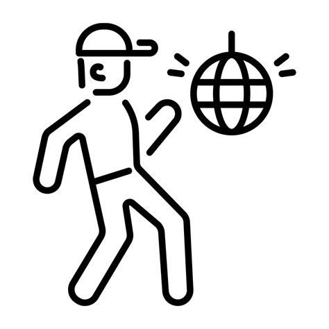 A Line Icon Of A Person Doing Disco Dance 52604197 Vector Art At Vecteezy