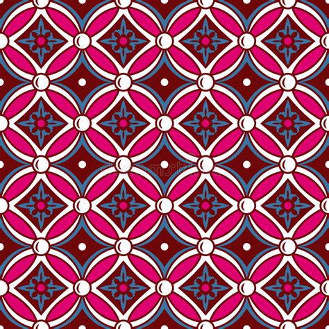 Seamless Background Image Of Vintage Round Cross Flower Pattern Stock