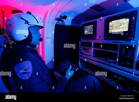 Police Helicopter At Night With Infrared Camera Duesseldorf Germany