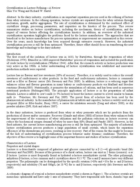 Crystallization In Lactose Refining Pdf Crystallization Nucleation