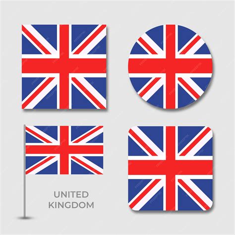 United Kingdom Flags Set Design Template Psd File Premium Psd