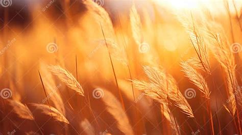 Golden Sunlight Grass During Sunset Stock Image Image Of Grass
