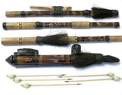 African Tribal Style Bamboo Blow Dart Gun Blowgun With Darts And Quiver