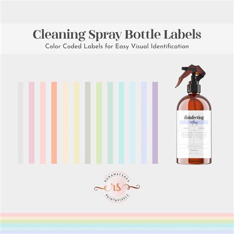 Editable Cleaning Label Template For 16 Oz Spray Bottles Runawayshea