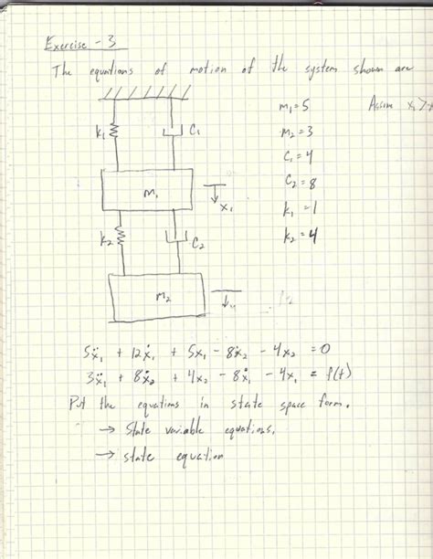 Solved Give The Equation In State Space Form Using State