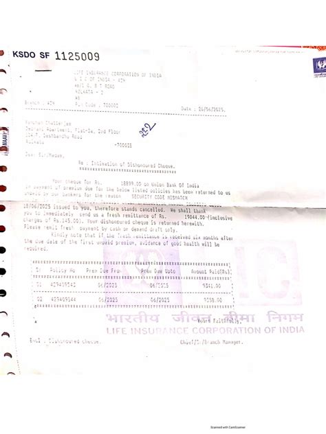 Scanned Letter From Lic Pdf