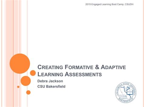 Creating Formative And Adaptive Learning Assessments Pptx