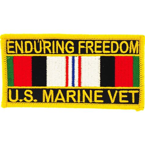 Eagle Emblems Patch Enduring Freedom Usmc Service Ribbon 4x2 18