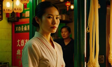 Beautiful Asian Woman Wearing Traditional Hanfu In The Store Premium