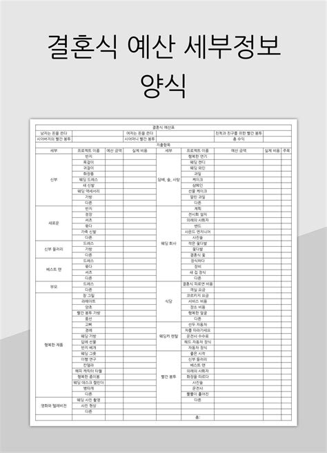 지출 내역 예산 지출 엑셀 excel 및 구글 스프레드 시트 무료 다운로드 slidesdocs