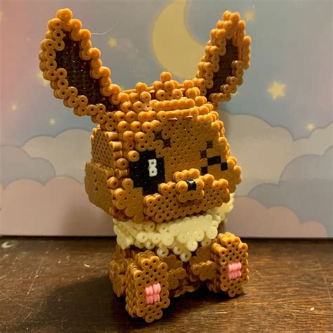 Pokemon Eevee 3d Perler Bead Pattern Digital Etsy