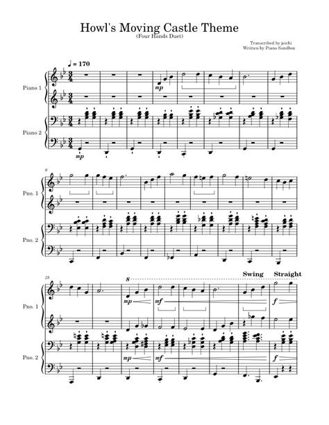 Howl S Moving Castle Piano Sheet Music Artofit