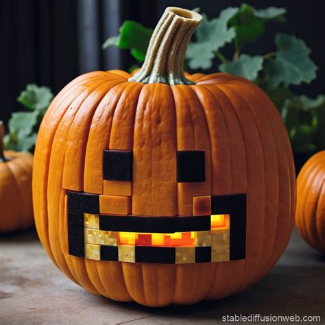 Minecraft Pumpkin Image Generation Stable Diffusion Online