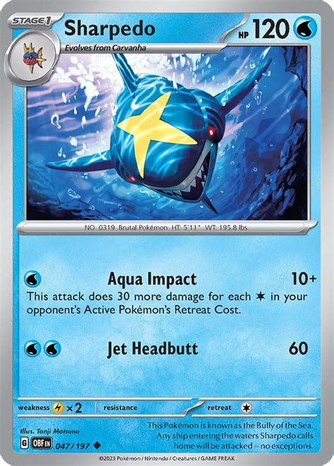 Sharpedo Pokémon Myp Cards