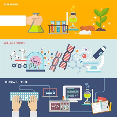 Free Vector Science And Research Banner Set