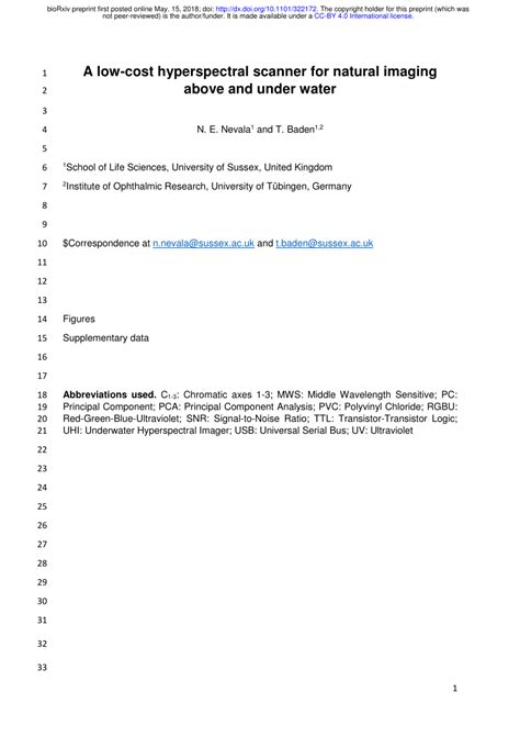 Pdf A Low Cost Hyperspectral Scanner For Natural Imaging Above And Under Water