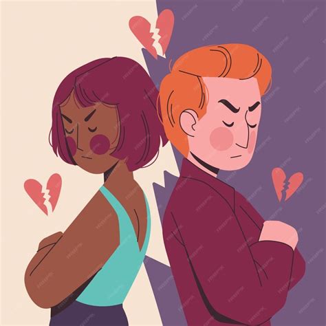 Ilustración De Divorcio Dibujado A Mano Vector Gratis