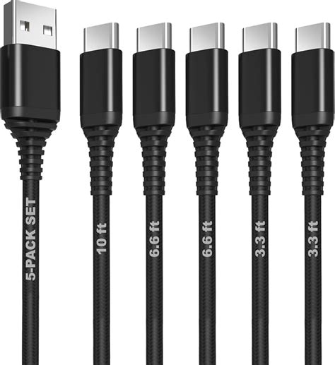 Multi Pack Usb Cables Usb C Cable 5 Pack 6 6ft High Speed Type C