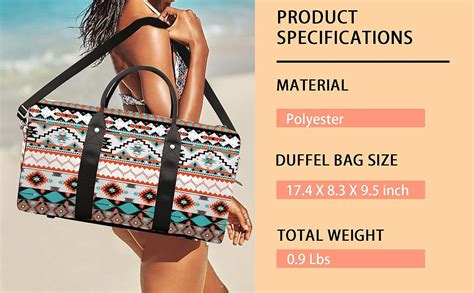 Aztec Western Travel Duffel Bag Sports Tote Gym Bag