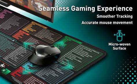 Excel Shortcut Keys Mouse Pad Extended Large Xl Cheat Sheet Gaming