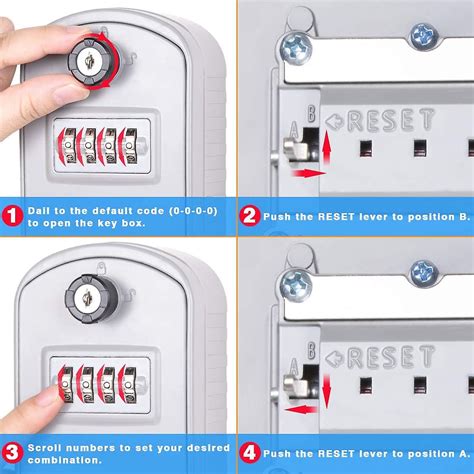Key Safe Key Safe Gray With 4 Digit Code With Waterproof Cover Large