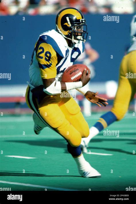 Running Back Eric Dickerson 29 Of The Los Angeles Rams Carries The Ballcirca The 1980s Icon