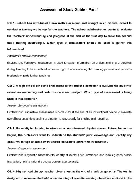 Assessment Study Guide Part 4 Strategies And Domains Explained Studocu