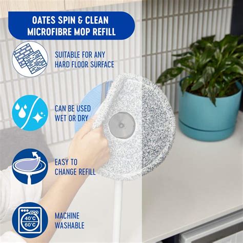 Oates Spin And Clean Microfibre Mop Refill