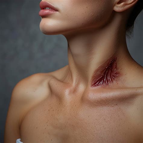 Swollen Thyroid Gland In Neck Premium Ai Generated Image