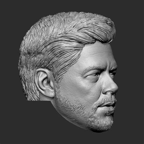 Stl File Alejandro Gillick Sicario Benicio Del Toro Head 🗿・3d