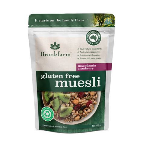 Brookfarm Gluten Free Macadamia Cranberry Muesli 350g Gluten Free