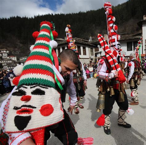 Traditional Kukeri Costume At The Festival Of The Masquerade Games