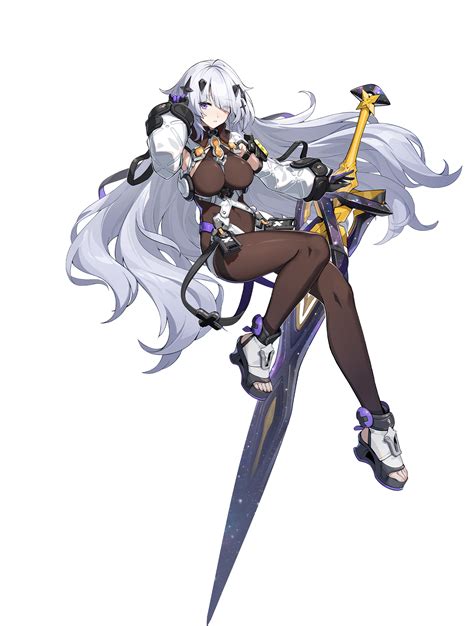 Dila Ananta Ananta Highres Official Art 1girl Bodystocking Breasts Greatsword Huge