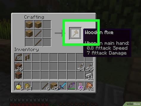 How To Craft A Wooden Axe In Minecraft Materials And Guide