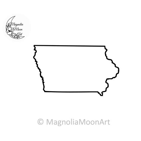 Iowa Outline Svg File Iowa Cut File Dxf File For Laser Cut United
