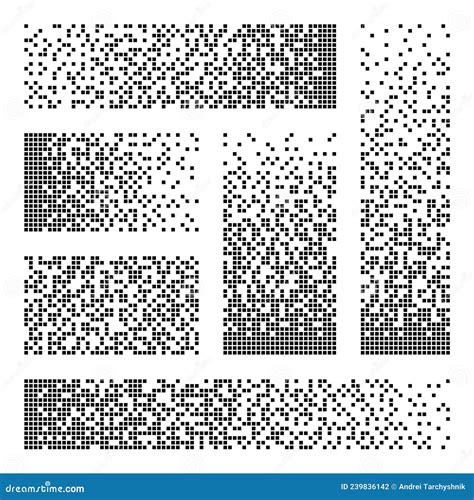Pixel Disintegration Decay Effect Various Rectangular Elements Made