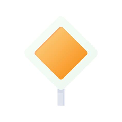 Premium Vector Priority Road Sign Icon In Cartoon Style On A White