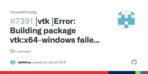 Vtk Error Building Package Vtkx64 Windows Failed With Buildfailed · Issue 7391