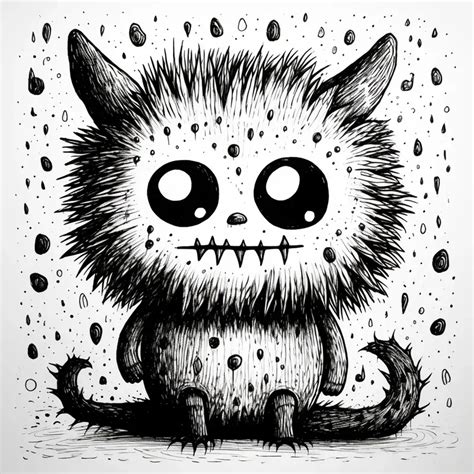 Dark Doodles Terrifying Adorable Monsters Midjourney Prompt Promptbase