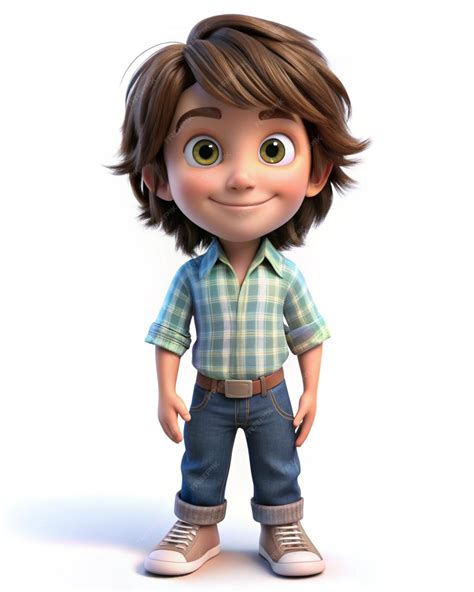 Cute 3d Anime Style Expressive Cartoon Boy Wearing Casual Outfit