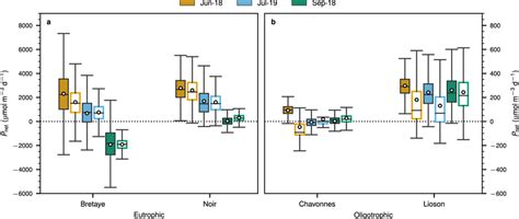Pnet Rates Estimations In The Surface Mixed Layer Of Each Lake Using