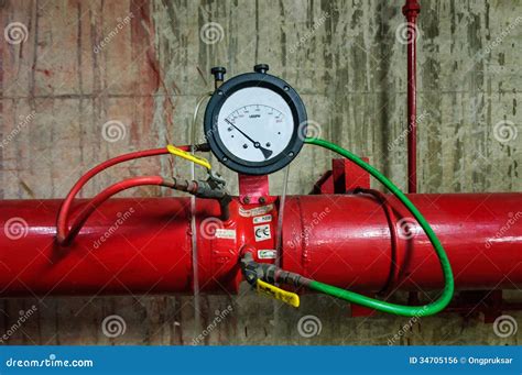 Fire Pump Test Meter And Fire Pipe Royalty Free Stock Image 34705156