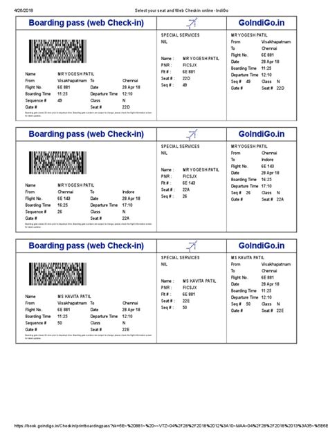 Indigo Web Check In Boarding Pass