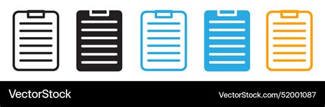 Clipboard Icon Line Art Royalty Free Vector Image