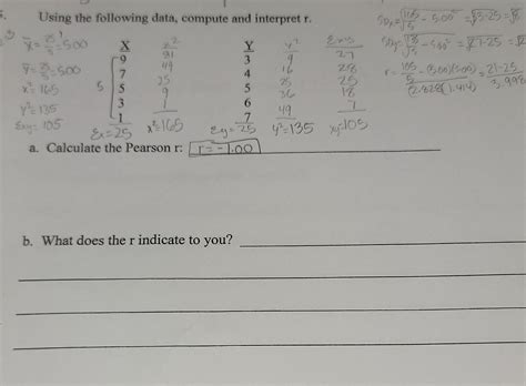 solved using the following data compute and interpret r b