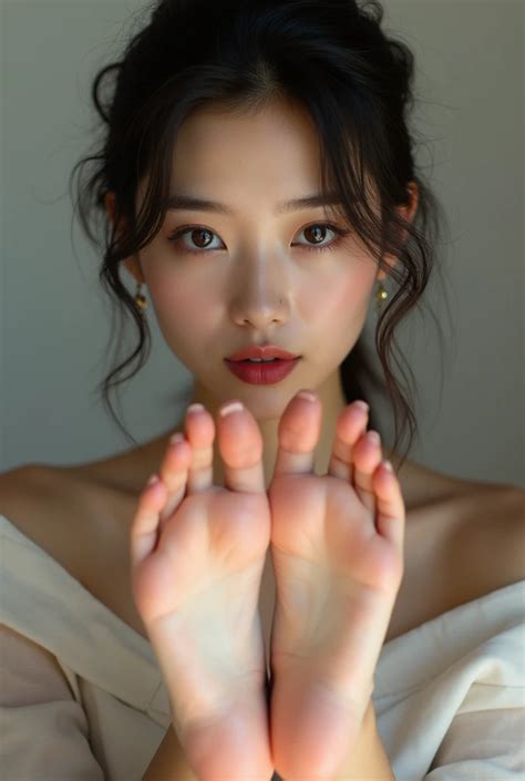 Asian Woman Showing Her Soles Seaart Ai