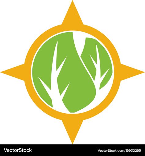 Eco Compass Logo Royalty Free Vector Image Vectorstock
