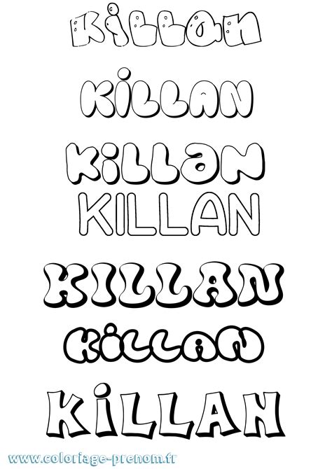 Coloriage Du Prénom Killan à Imprimer Ou Télécharger Facilement