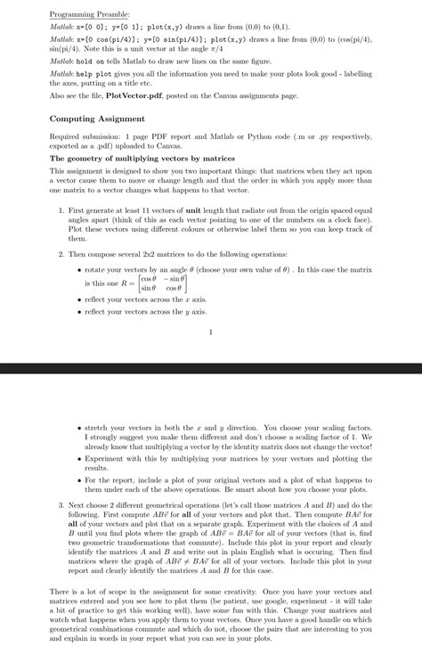 Solved Programming Preamble Matlab X 00 Y 01 Plotxy