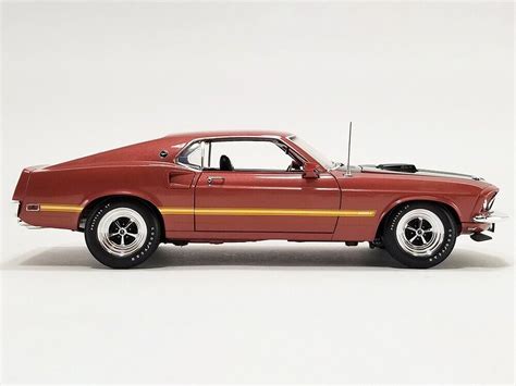 1969 Ford Mustang Mach 1 428 Cobra Jet Indian Fire Red 118 By Acme